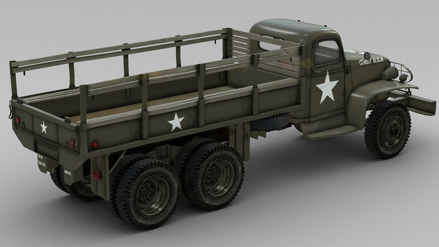 US Army Truck GMC CCKW LWB 353 -D 3D Model by Distefan