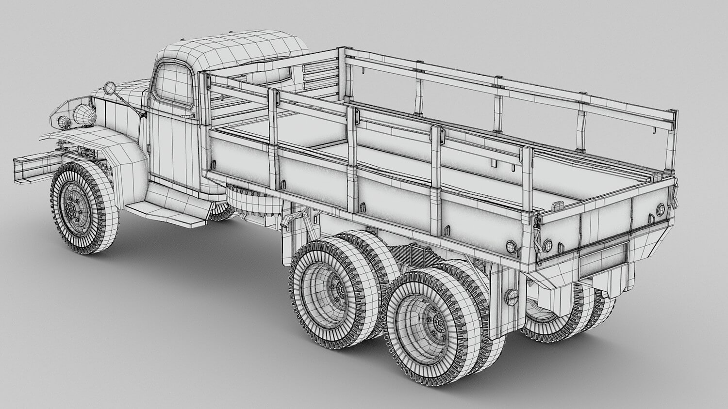 US Army Truck GMC CCKW LWB 353 -D 3D Model by Distefan