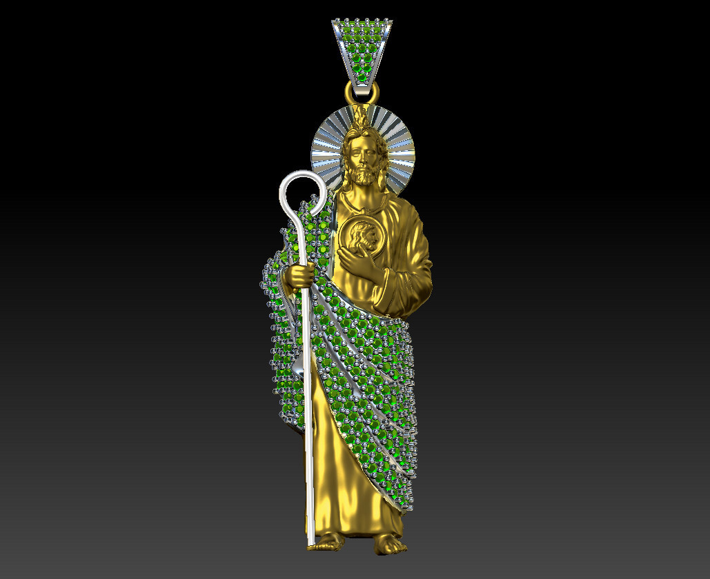 Pendant Saint Jude Thaddeus Gems - 3D Model by DM3D