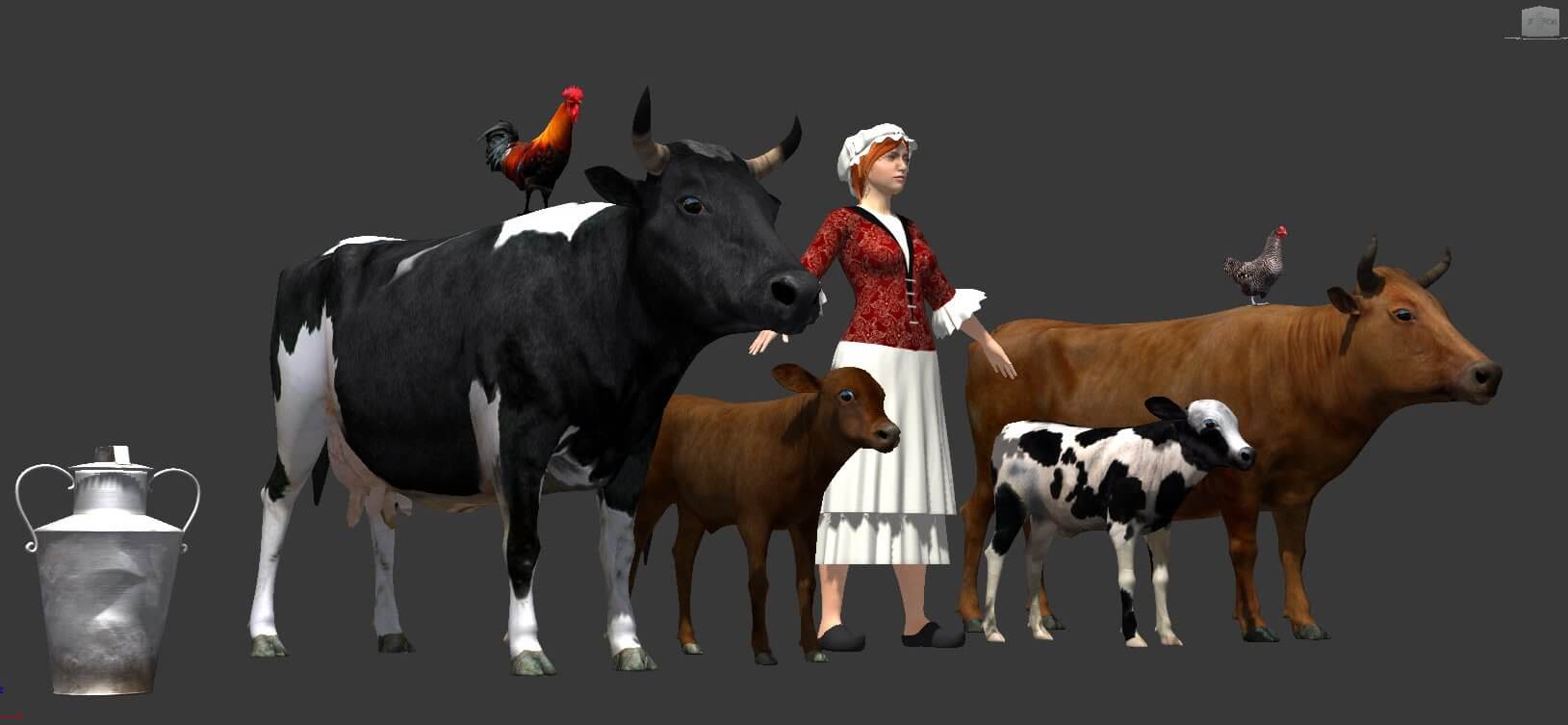 cows 3D Render, Digital Art by dmd_hn