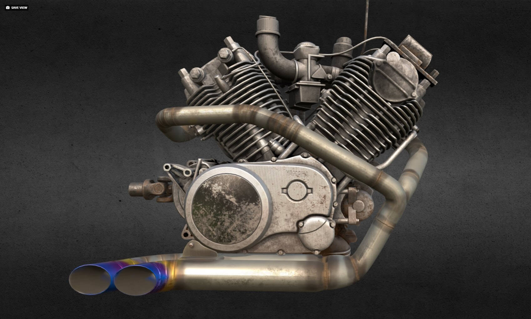 Engine Yamaha Virago XV7501983 3D Render, Digital Art by dmd_hn