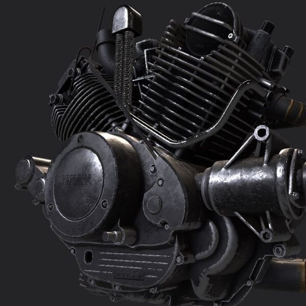 Engine Yamaha Virago XV7501983 3D Render, Digital Art by dmd_hn