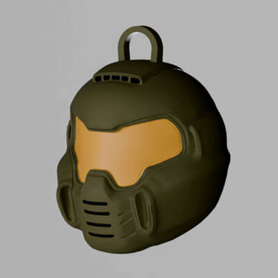 DOOM Slayer Head Keychain for 3D Printing by dmitriyp3d
