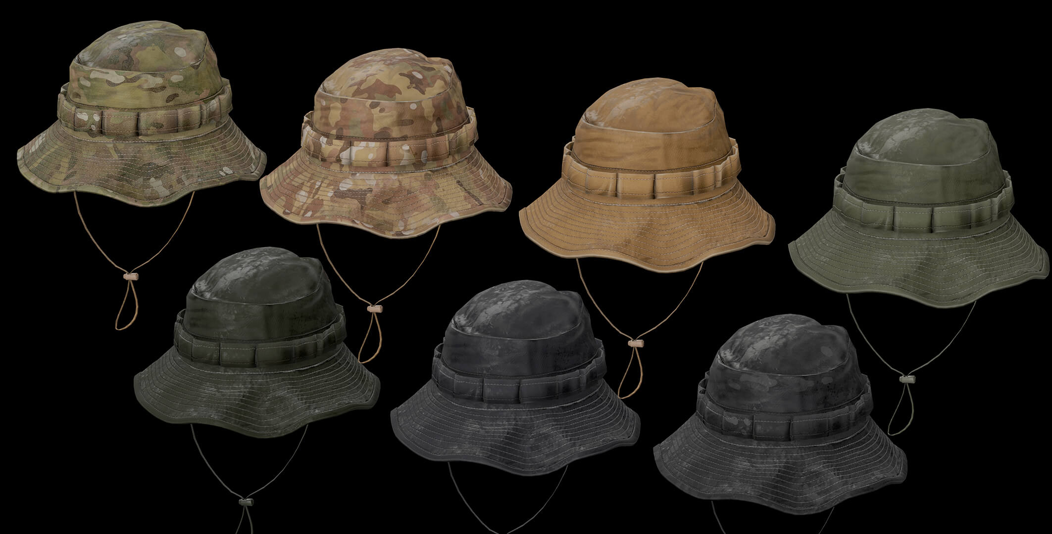 Crye Precision Vest and Tactical Boonie Hat Rigged to UE SK - 3D Model ...