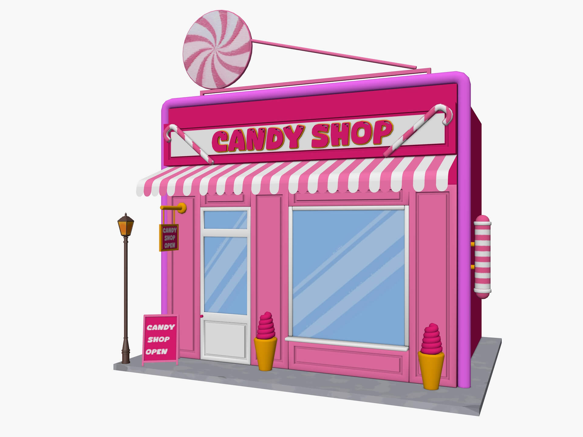 Cartoon City Buildings Shops - 3D Model by DnD