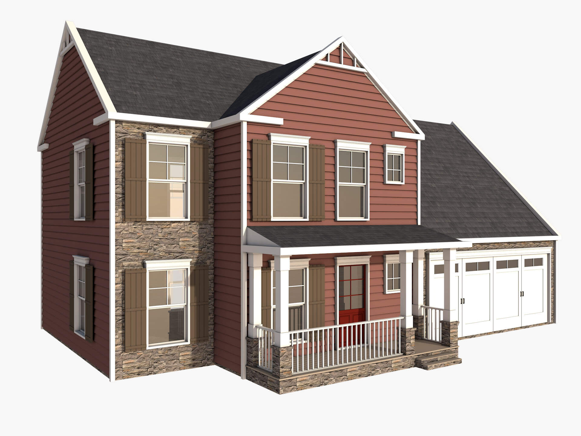 Classical American Houses Collection - 3D Model by DnD