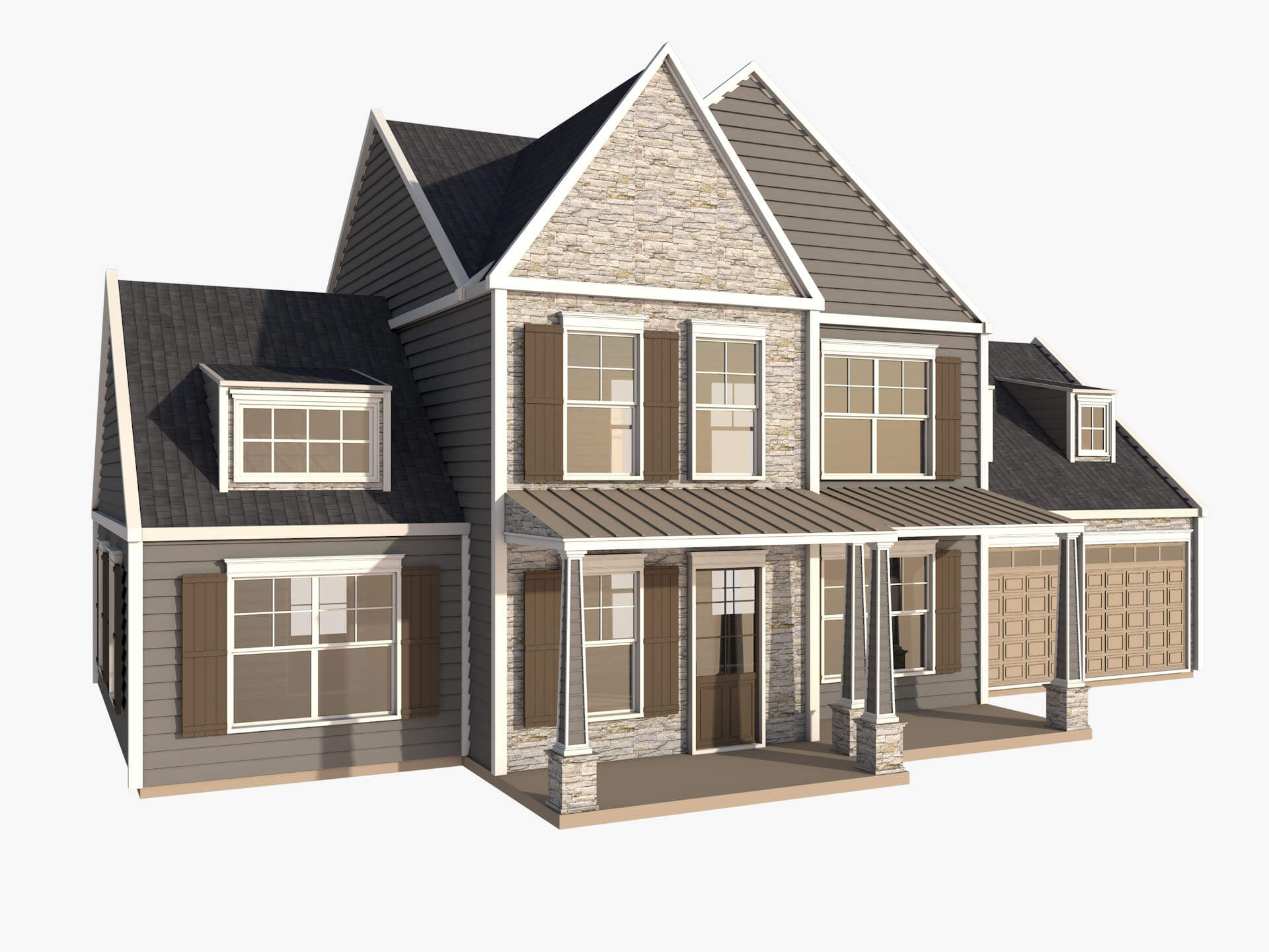 Classical American Houses Collection - 3D Model by DnD