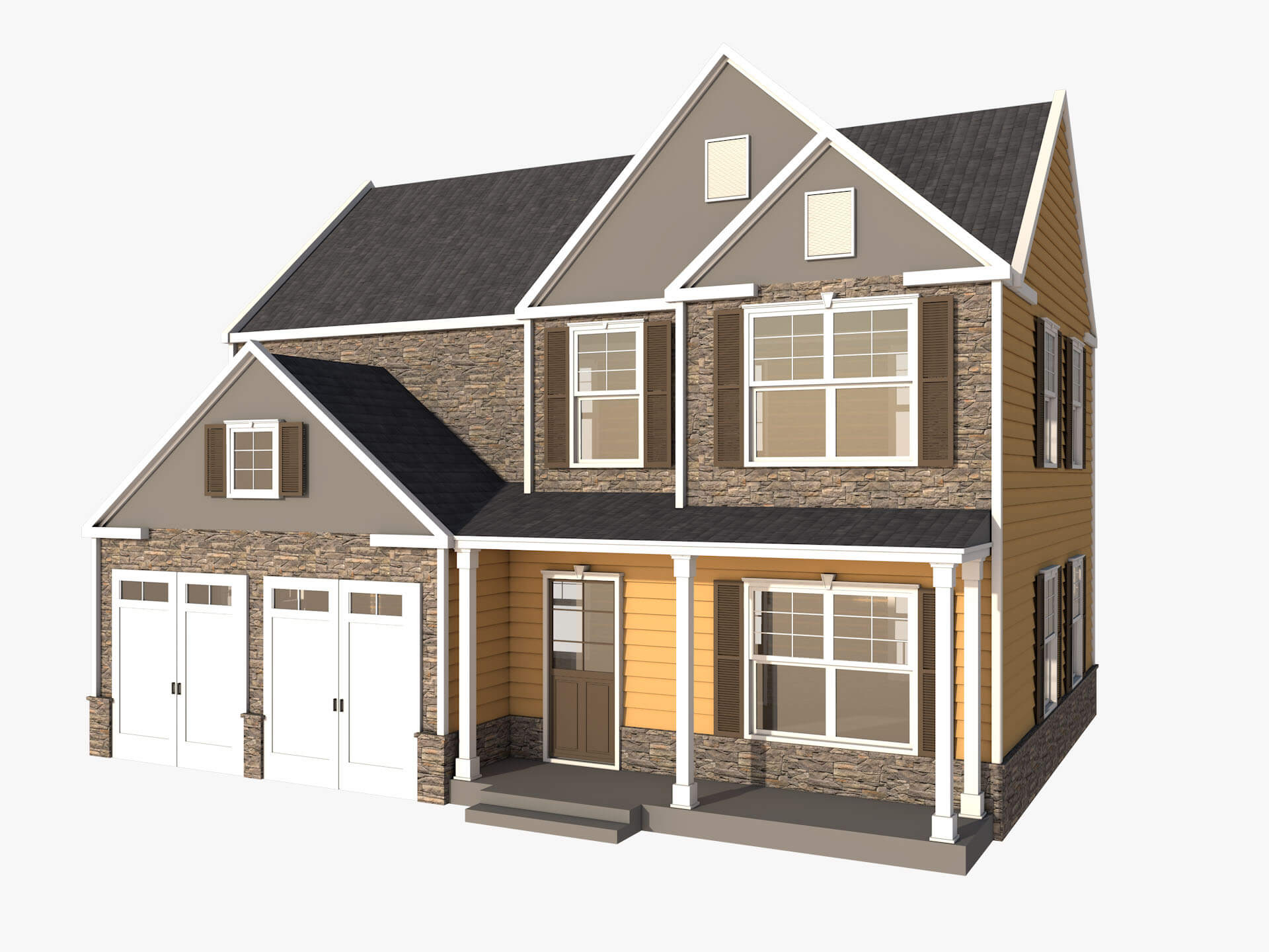 Classical American Houses Collection - 3D Model by DnD