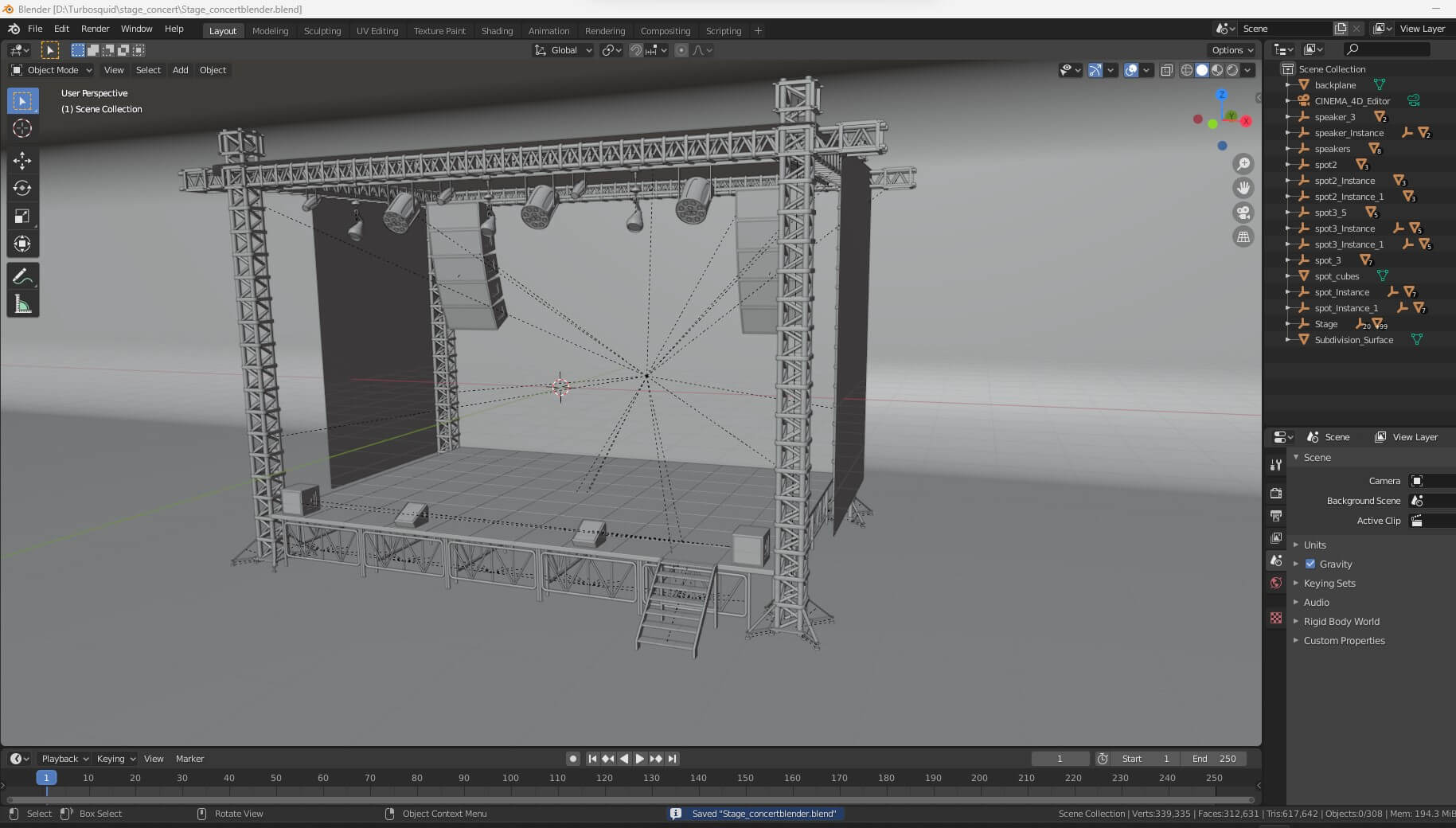 Stage Concert 3D Model by DnD