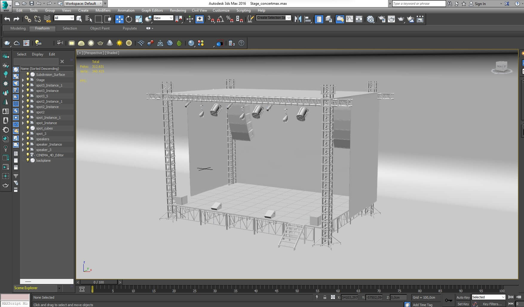 Stage Concert 3D Model by DnD