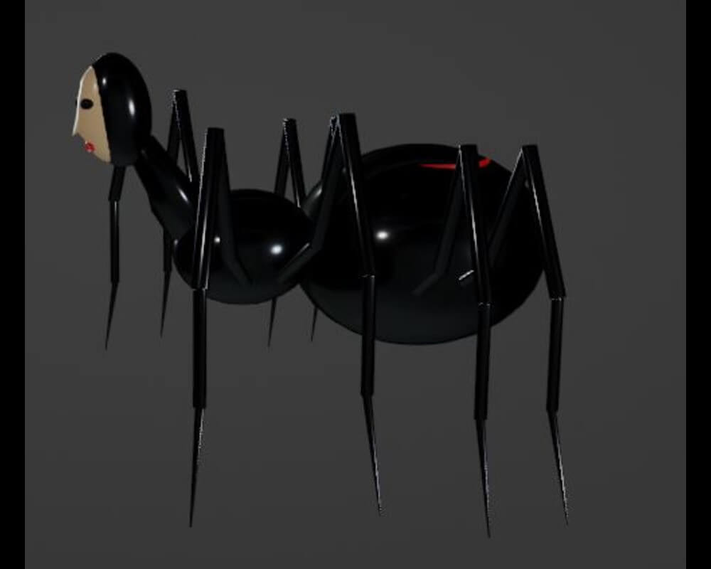 Scary Spider Lady Character - 3D Model by donnadarko3d