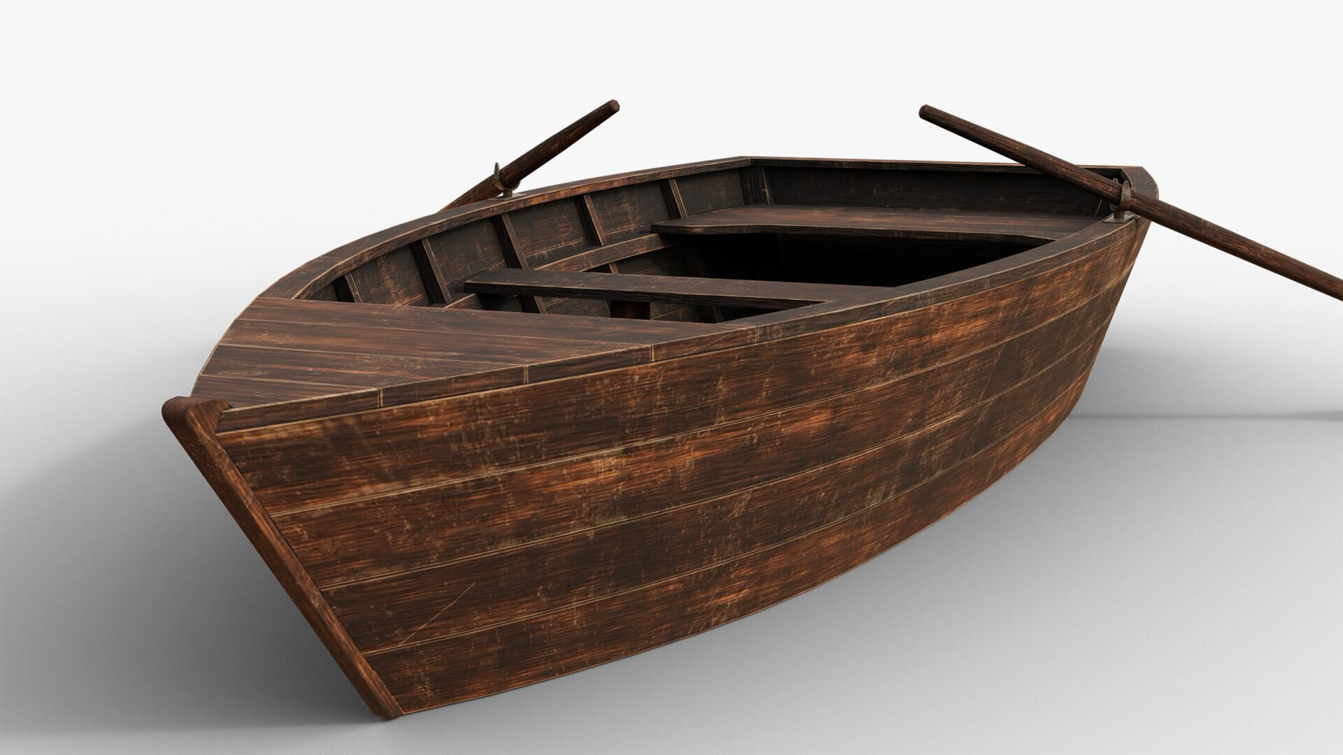Vintage Wooden Row Boat