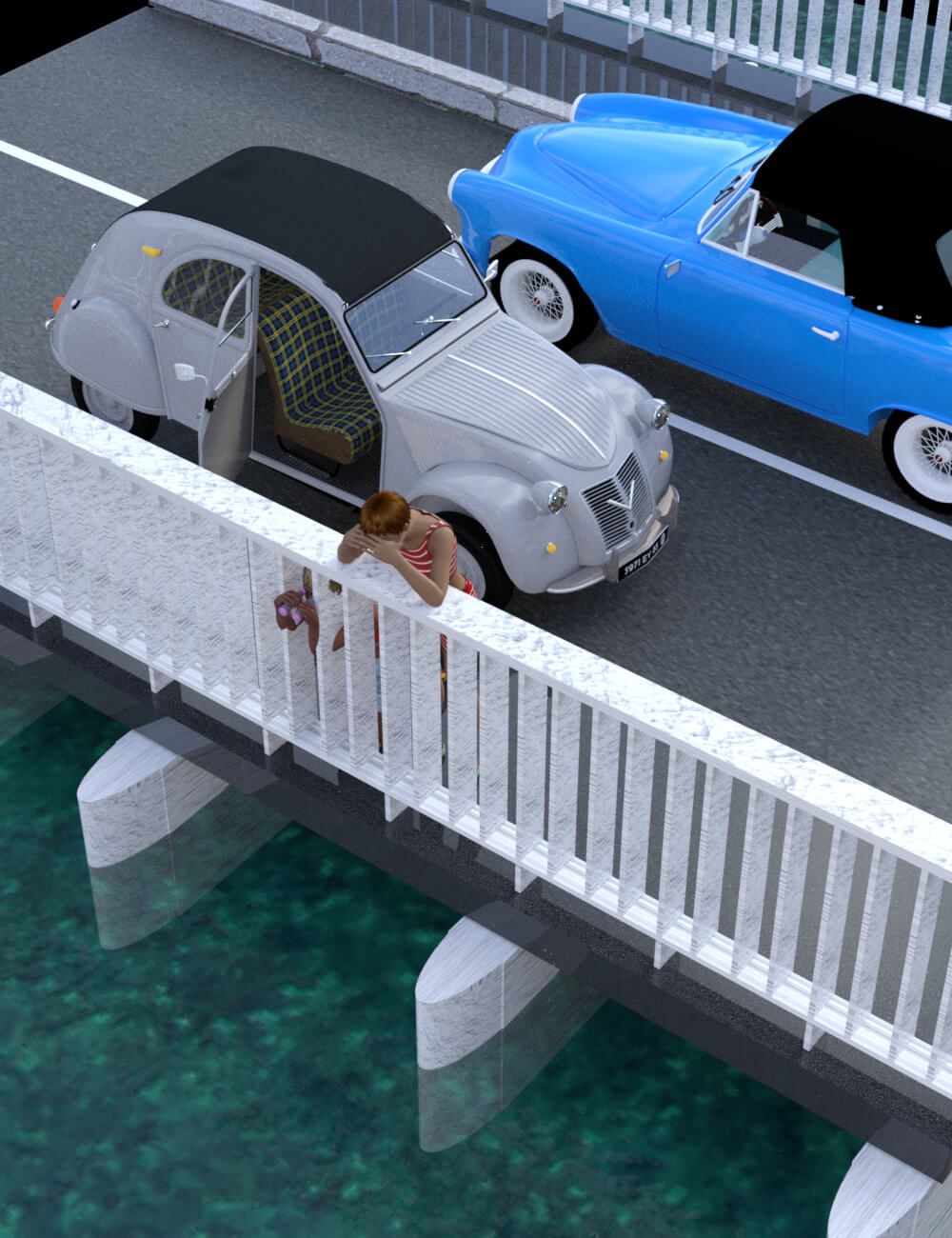 2 Lane Bridge - Daz Content by DoroThee237