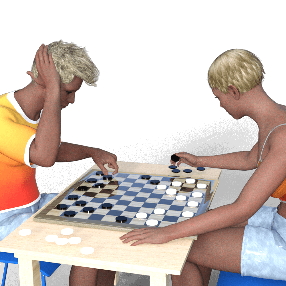 G9 play checkers 3D Render | RenderHub Gallery