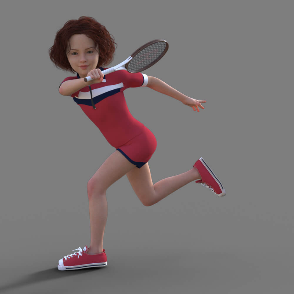 Kay Vera Play Tennis 3D Render, Digital Art by DoroThee237