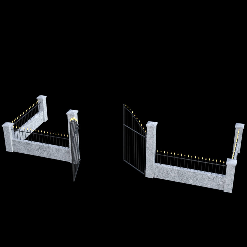 Iron Gate and Wall - Daz Content by DoroThee237