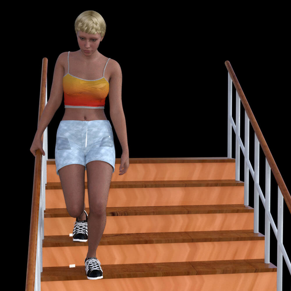 Stairway with Poses for G8F and G9 - Daz Content by DoroThee237