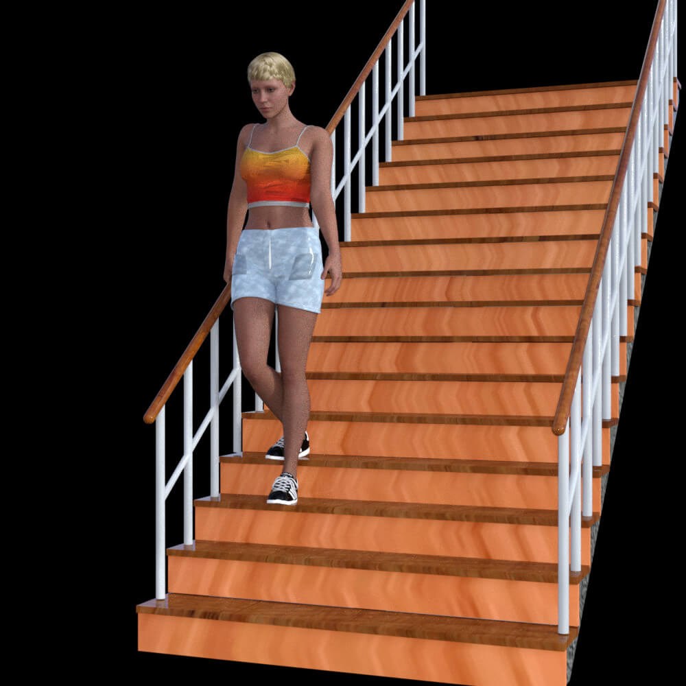 Stairway with Poses for G8F and G9 - Daz Content by DoroThee237