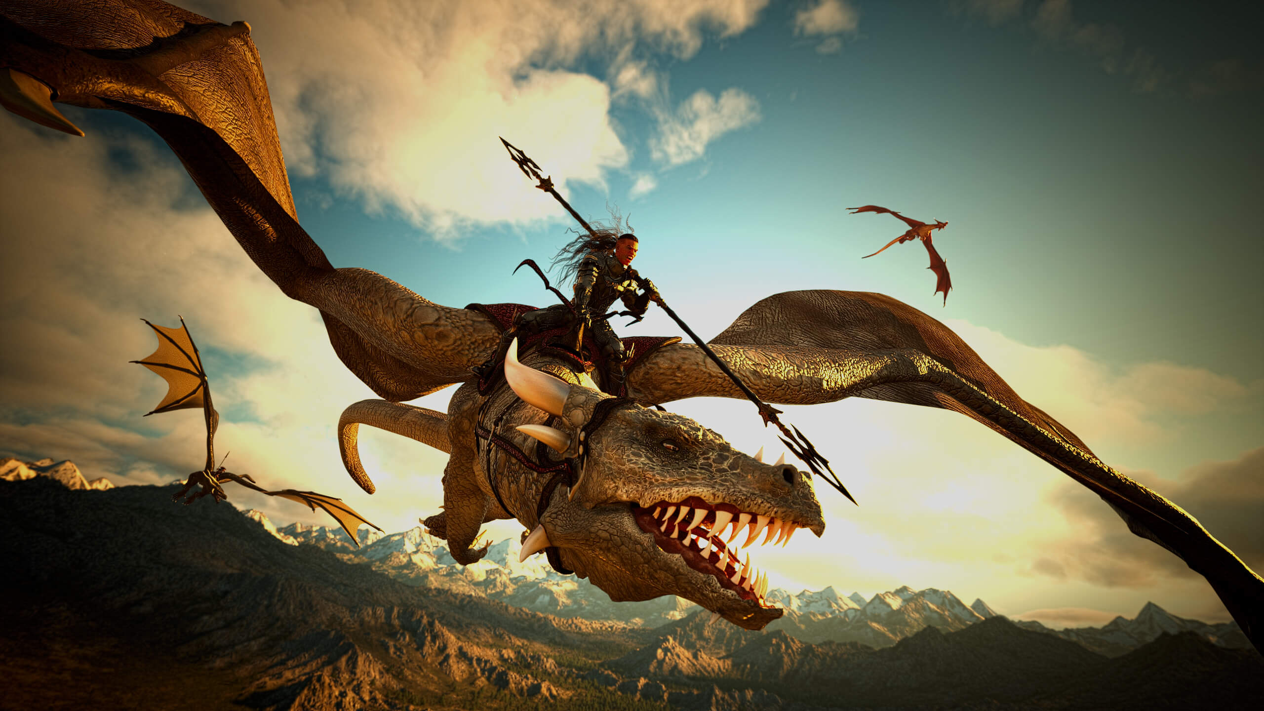 A Flight to Victory 3D Render, Digital Art by Draconus
