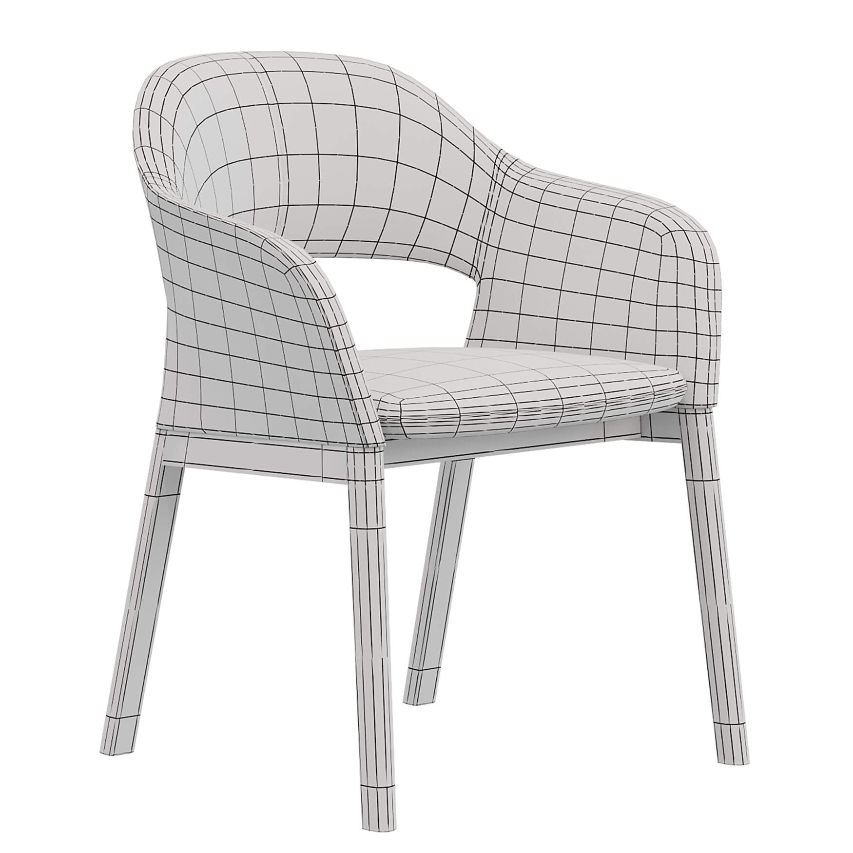 Brunner Invite Upholstered Wooden Chair - 3D Model by DragoDark