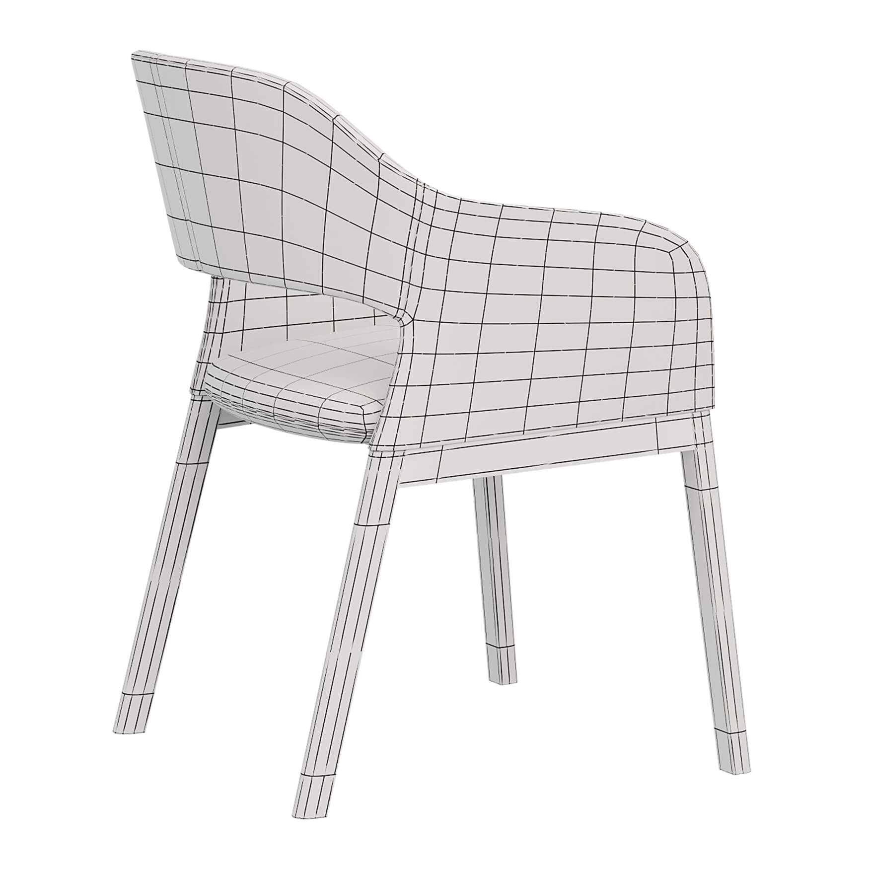 Brunner Invite Upholstered Wooden Chair - 3D Model by DragoDark