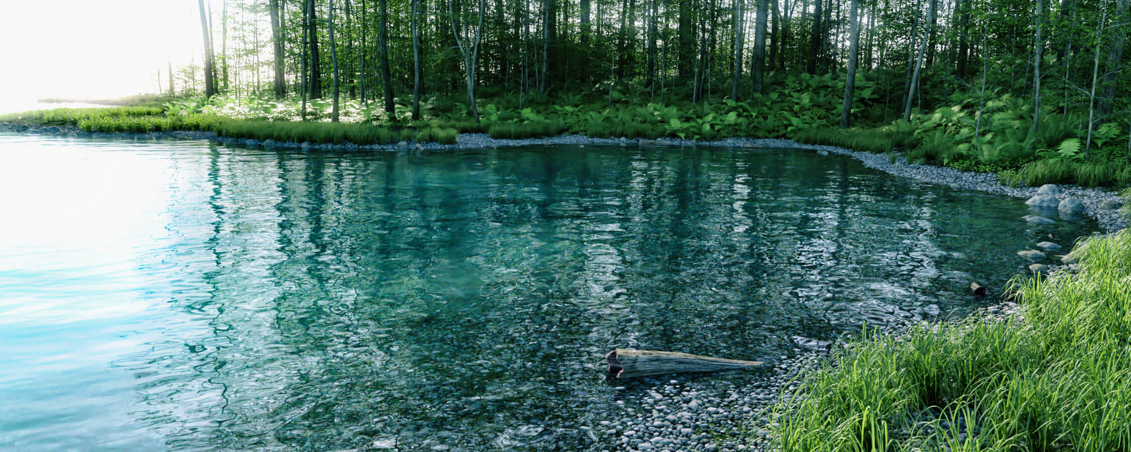 Secret Lake 3D Render, Digital Art by Dragona
