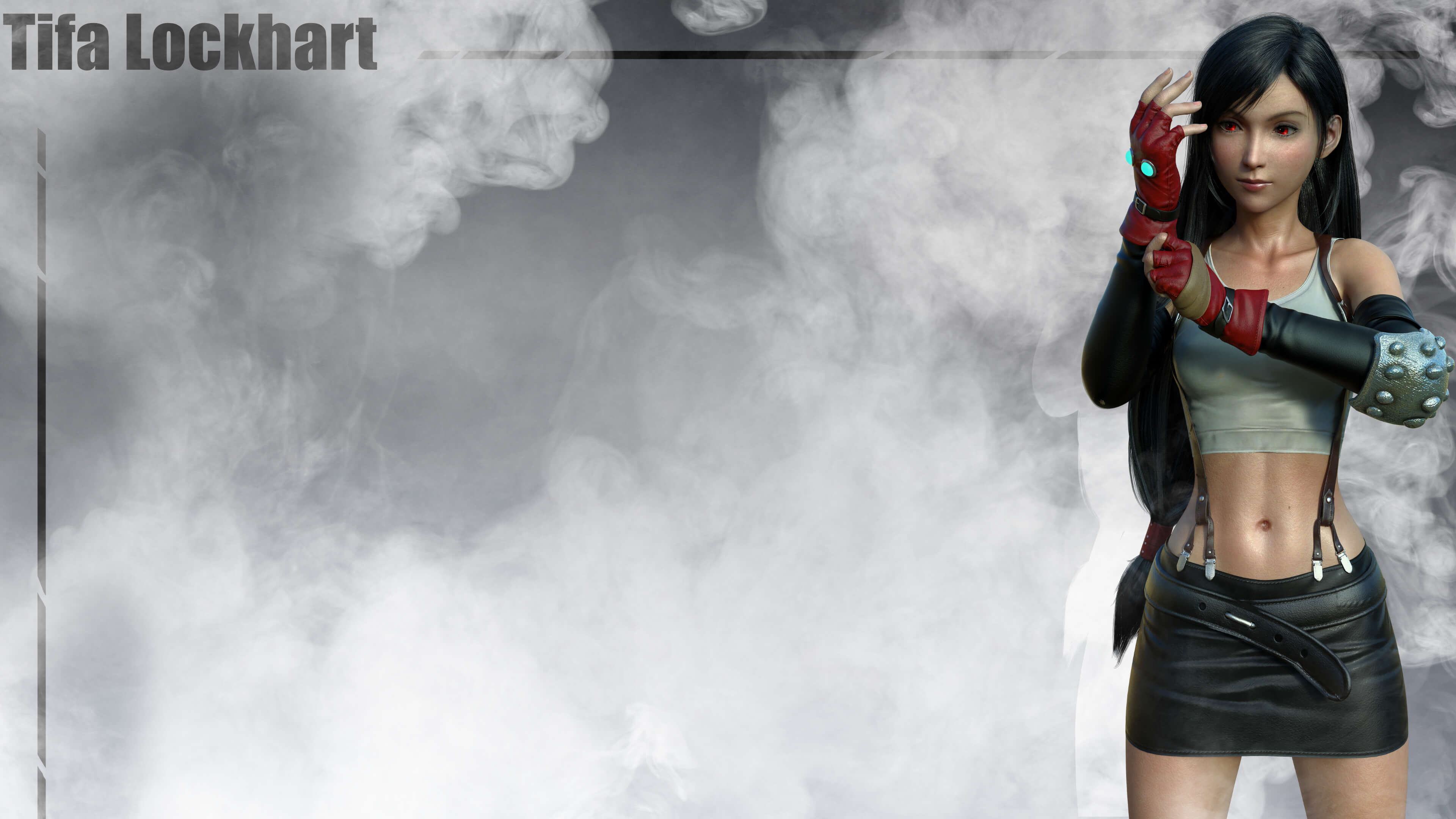 Tifa Classic Outfit Wallpaper 3D Render by Dragonfist7777