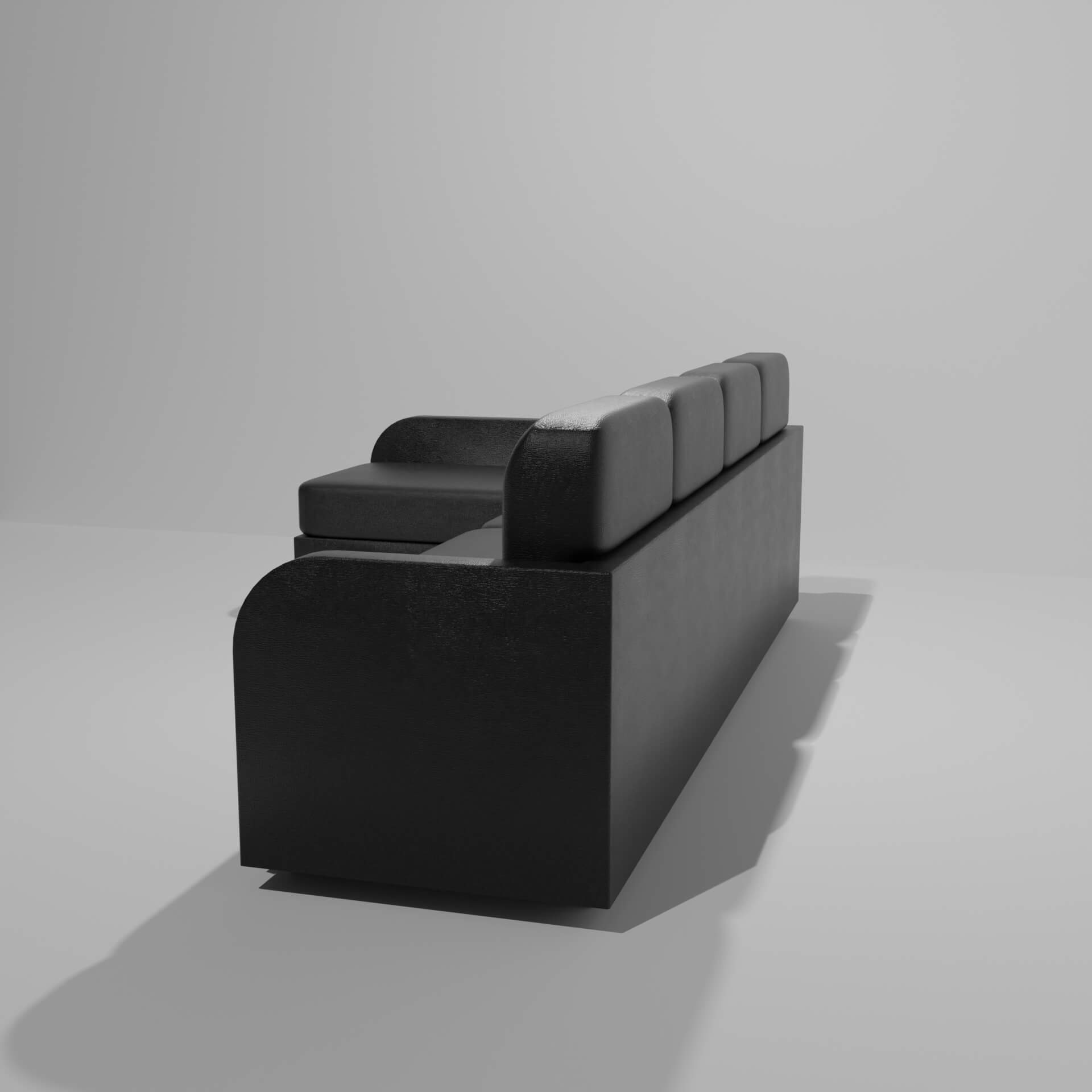 Leather Corner Sofa - 3D Model by DragonHearted