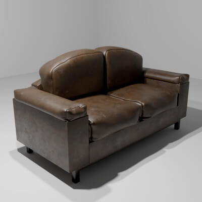 Leather Sofa - 3D Model by DragonHearted