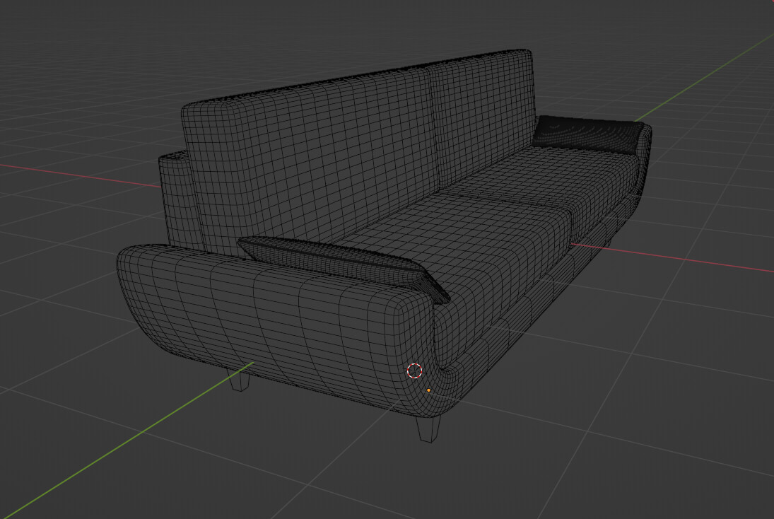 Modern Sofa Lowpoly - 3D Model by DragonHearted