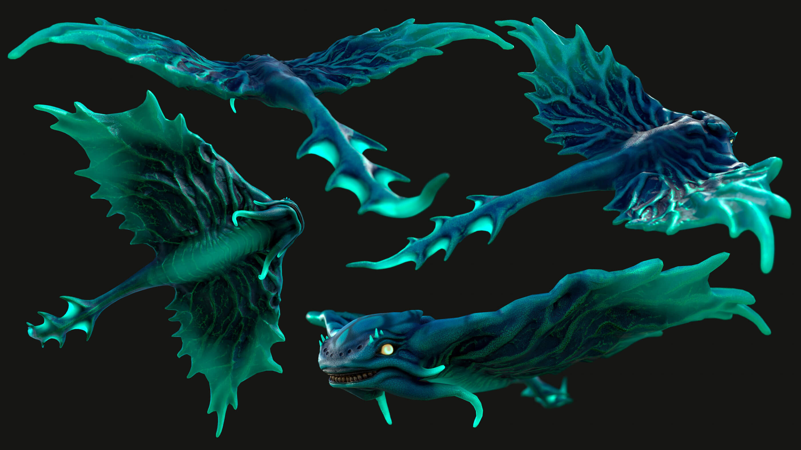 Aqua Draco - 3D Model by Dragons_soul