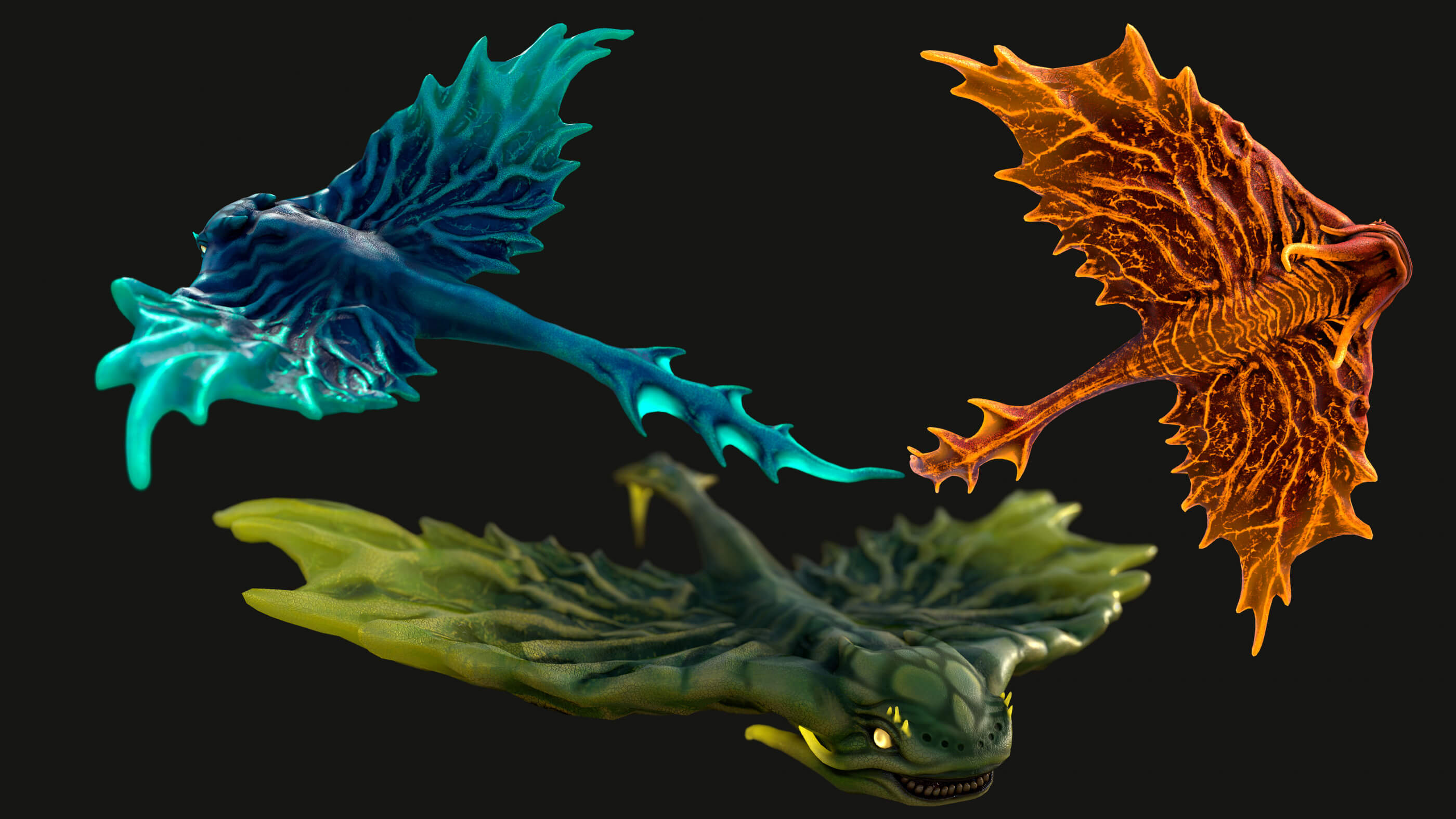 Aqua Draco - 3D Model by Dragons_soul