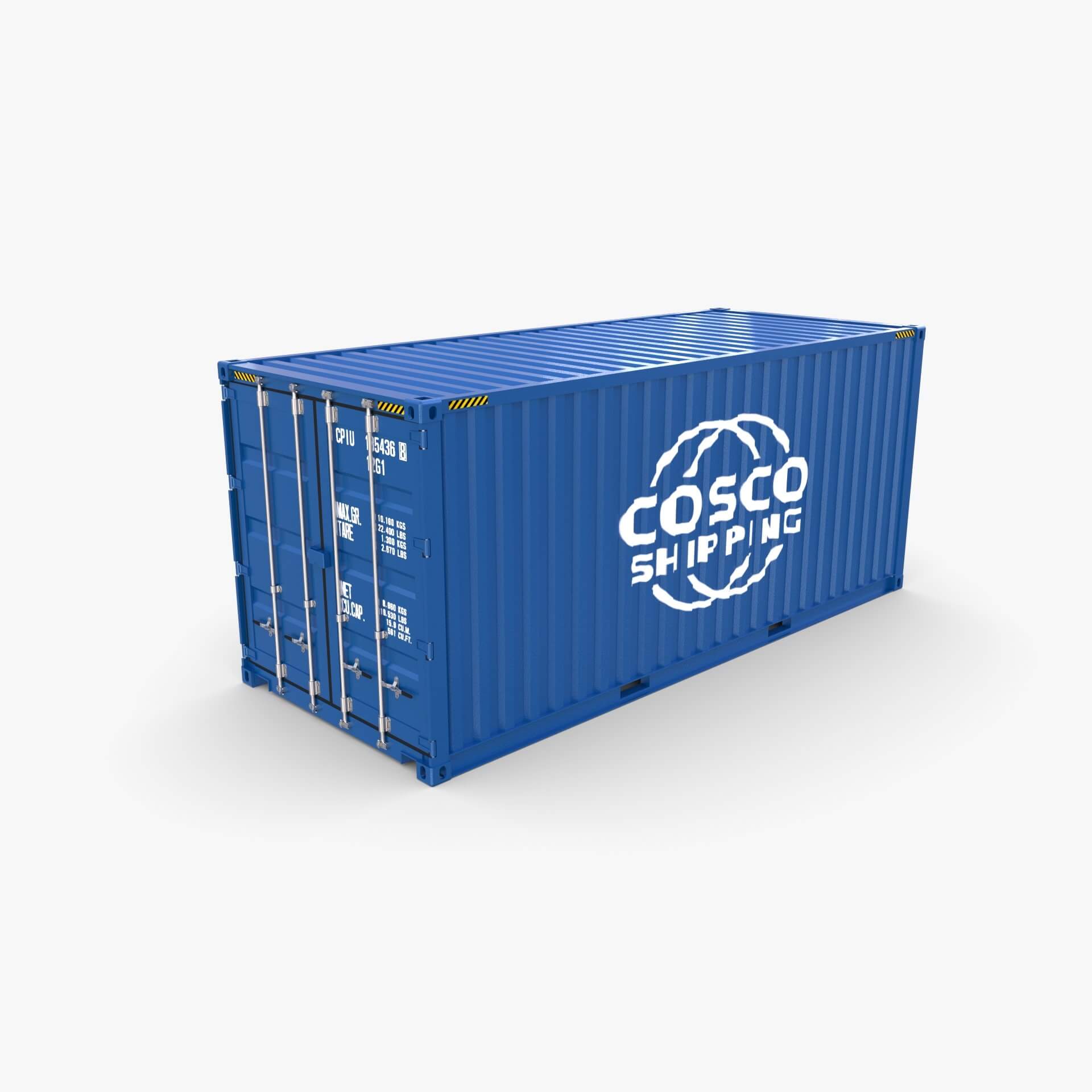 20ft Shipping Container Cosco Shipping V1 - 3D Model by dragosburian