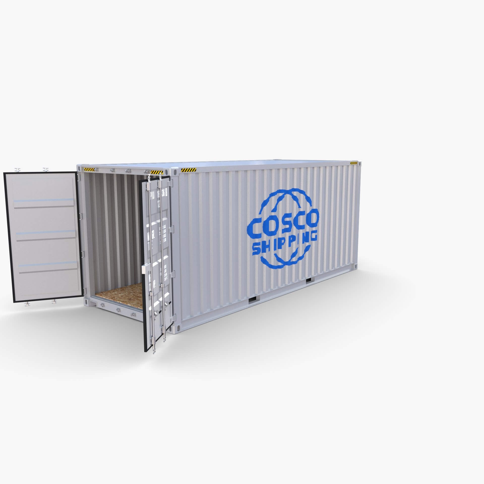 20ft Shipping Container Cosco Shipping V2 - 3D Model by dragosburian