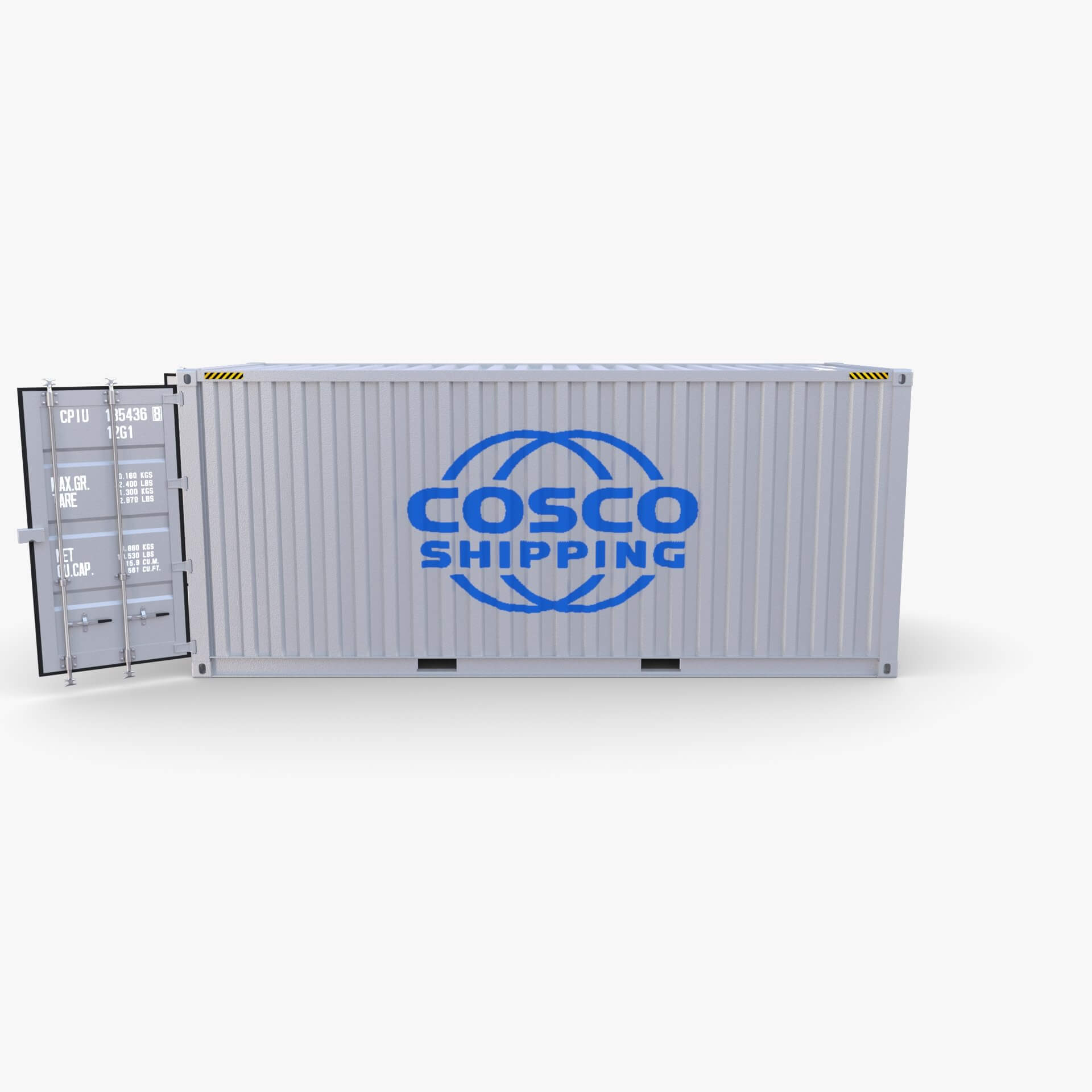 20ft Shipping Container Cosco Shipping V2 - 3D Model by dragosburian
