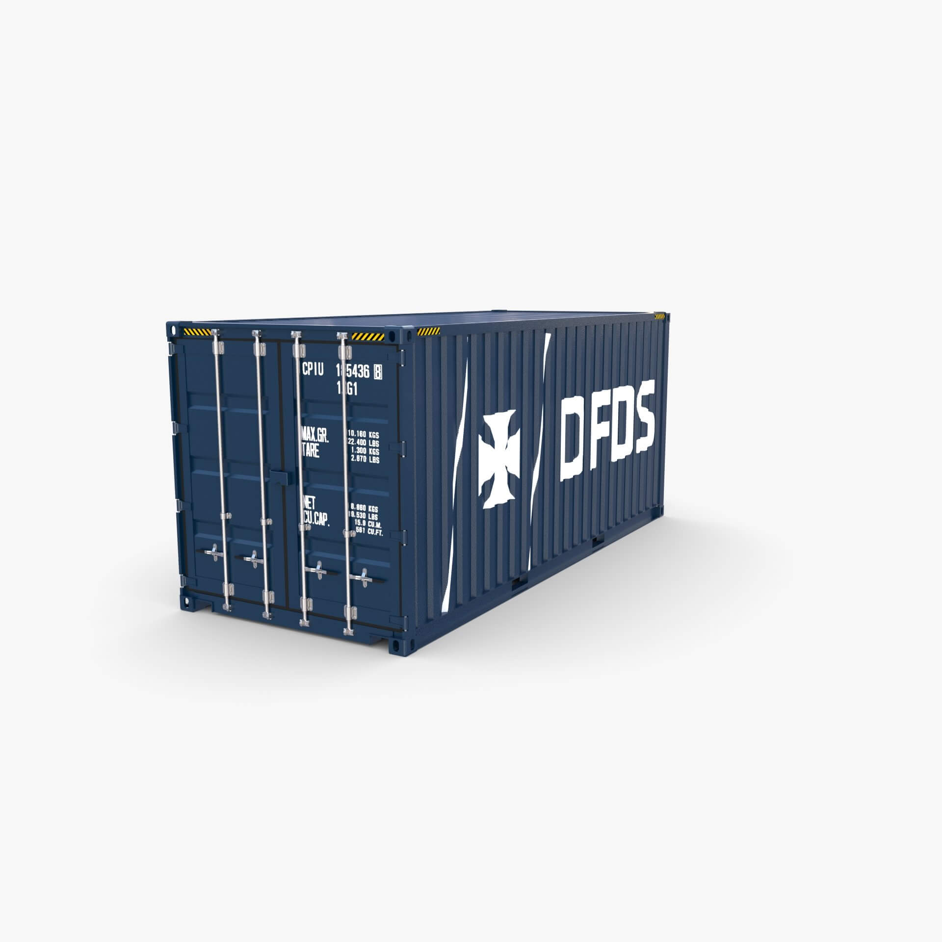 20ft Shipping Container DFDS - 3D Model by dragosburian