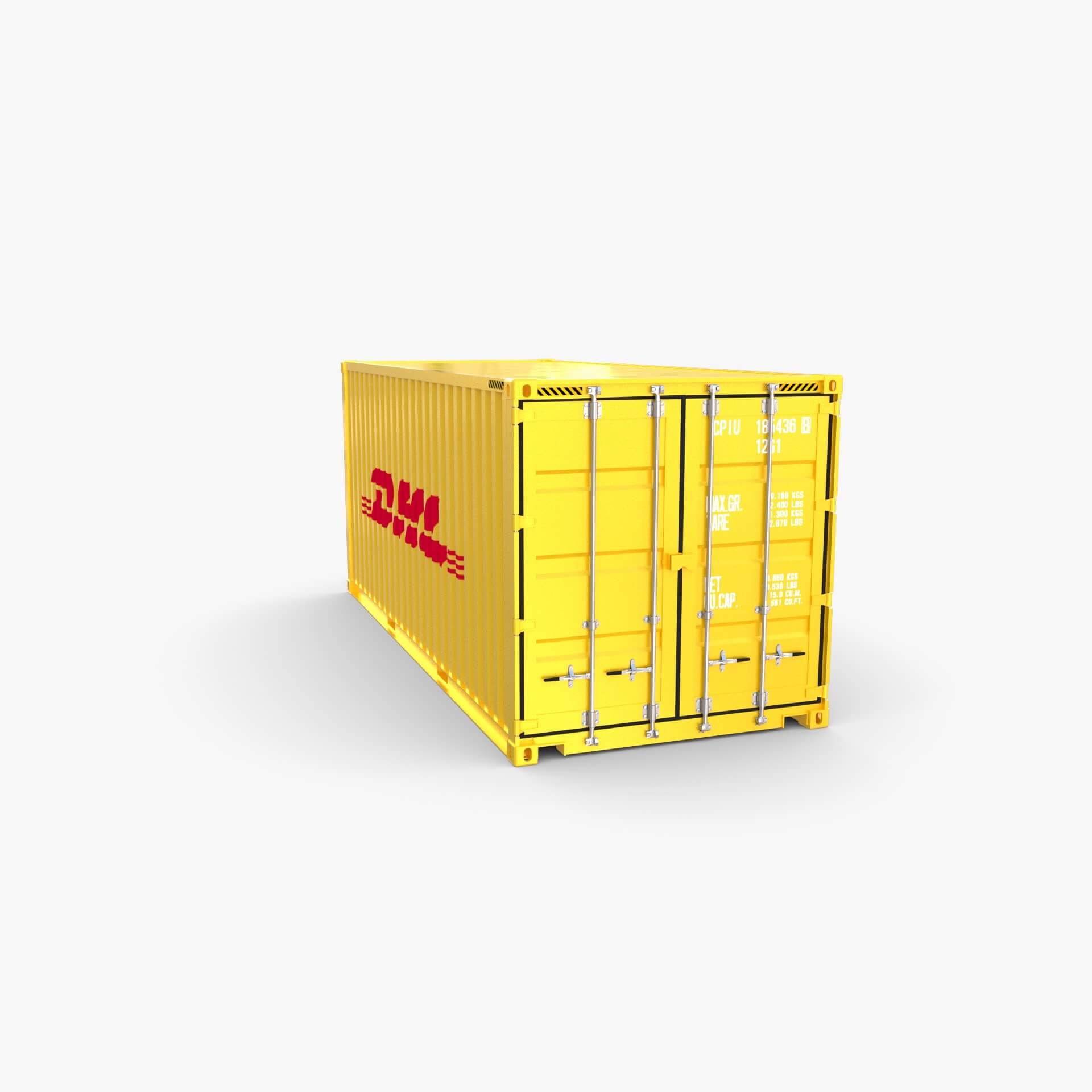 20ft Shipping Container DHL - 3D Model by dragosburian
