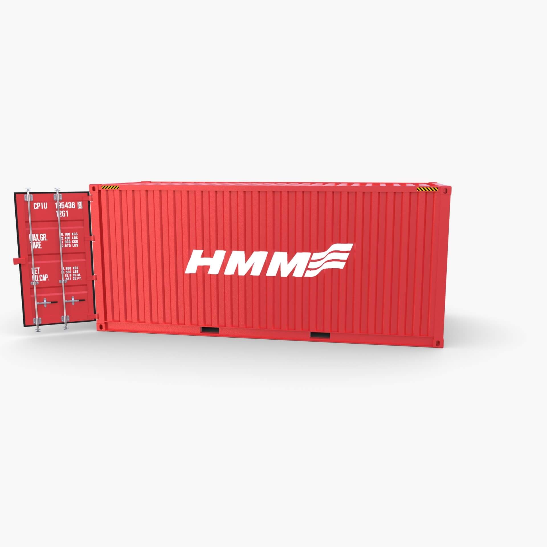 20ft Shipping Container HMM V4 - 3D Model by dragosburian