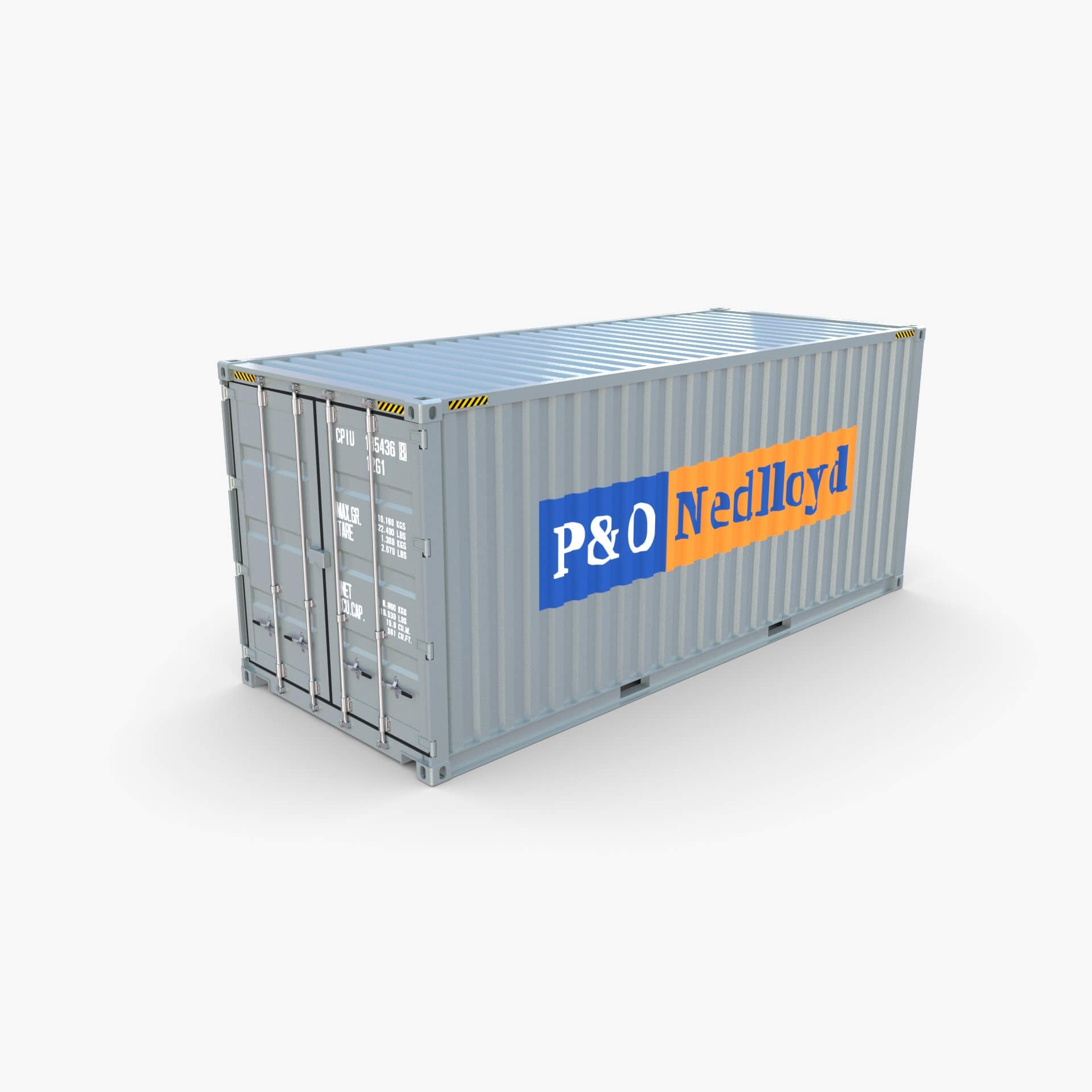 20ft Shipping Container PO Nedlloyd V1 - 3D Model by dragosburian