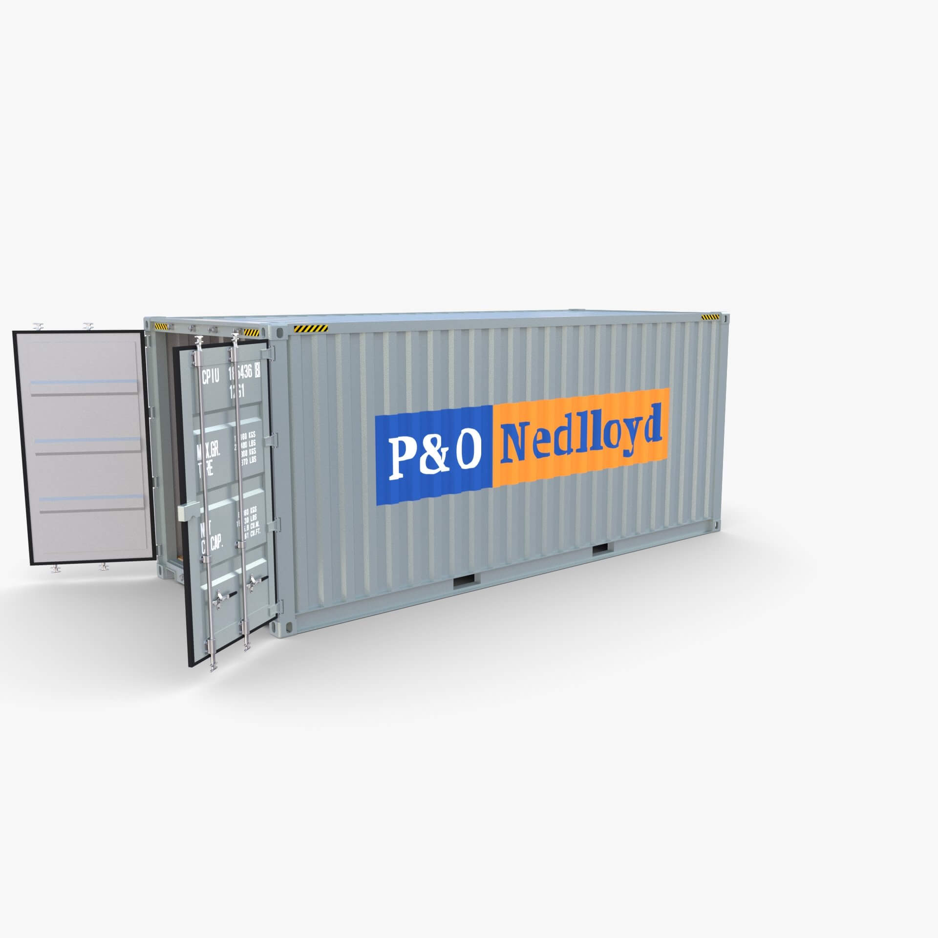 20ft Shipping Container PO Nedlloyd V1 - 3D Model by dragosburian