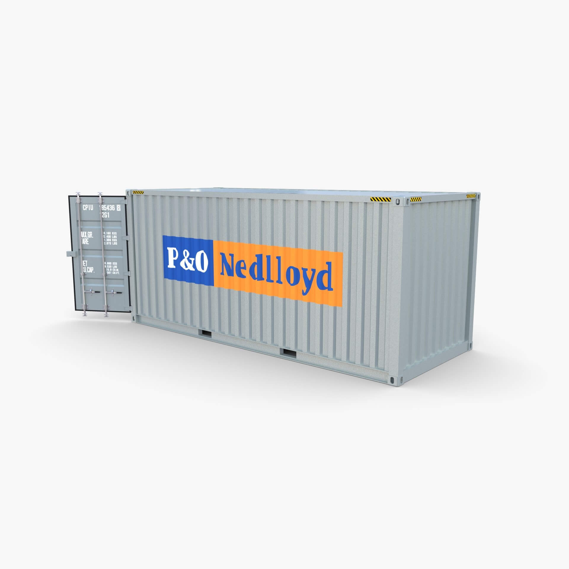 20ft Shipping Container PO Nedlloyd V1 - 3D Model by dragosburian