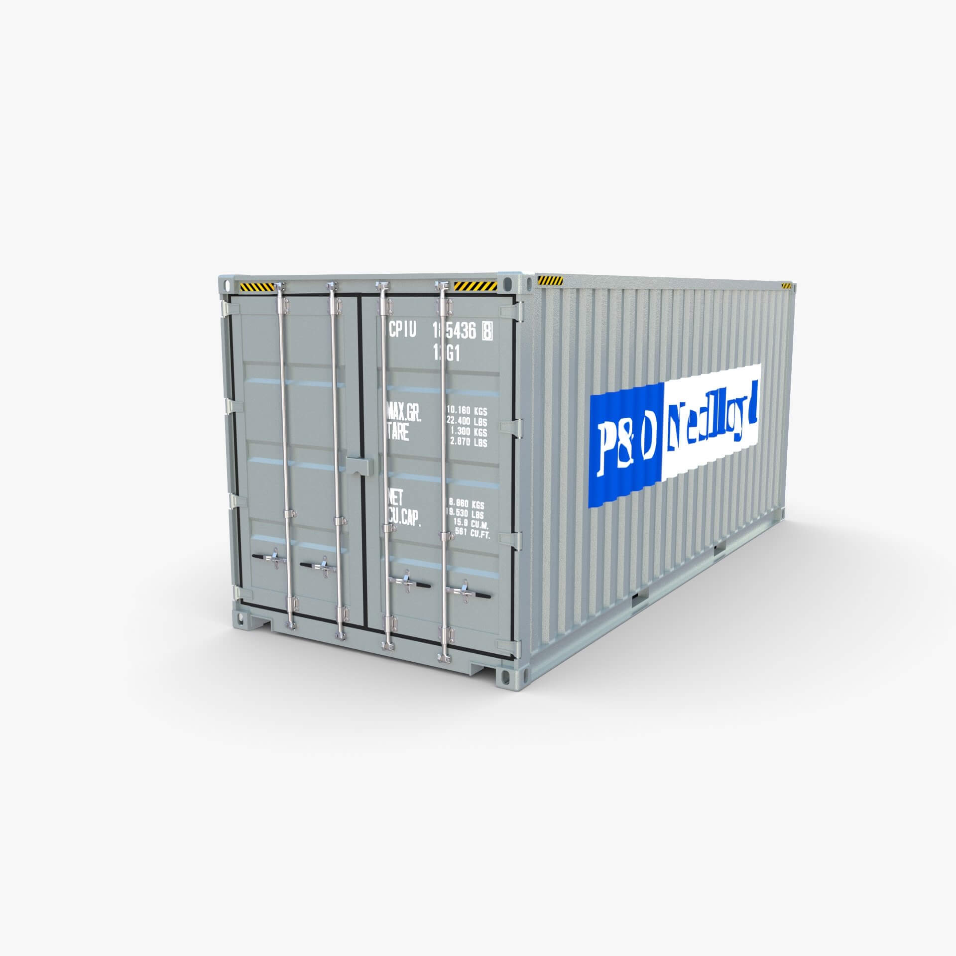20ft Shipping Container PO Nedlloyd V2 - 3D Model by dragosburian