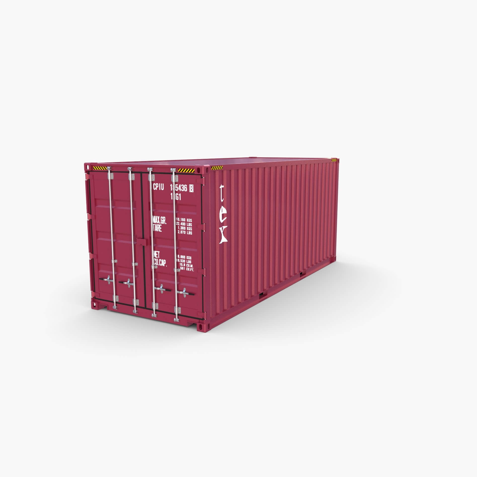 20ft Shipping Container Tex V1 - 3D Model by dragosburian