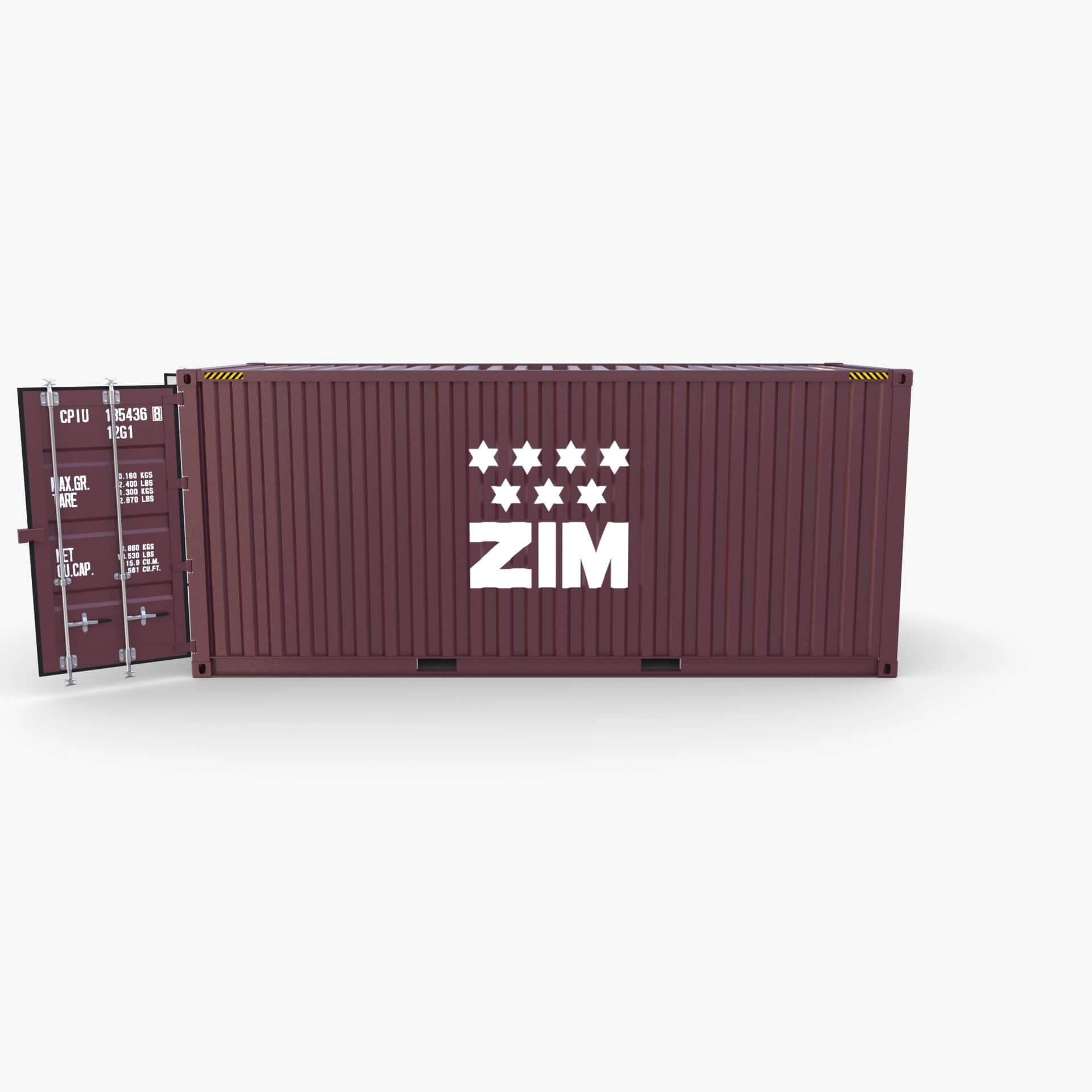 20ft Shipping Container ZIM - 3D Model by dragosburian