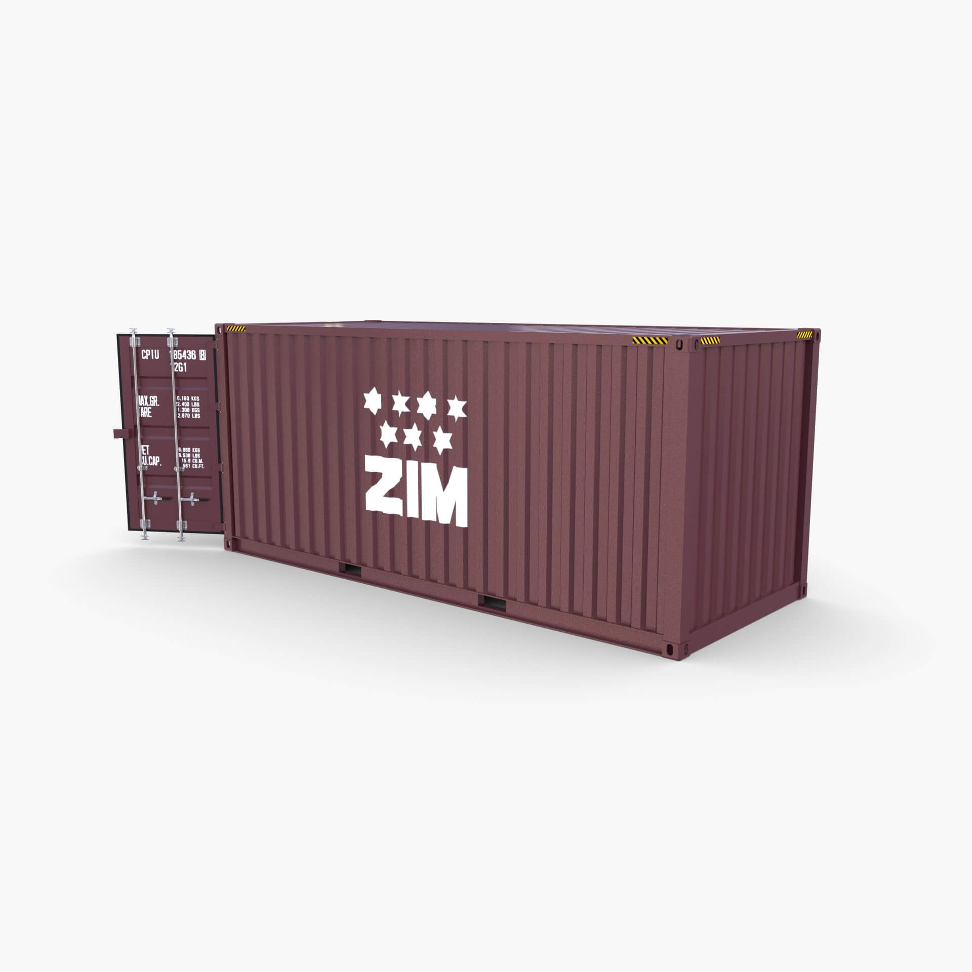 20ft Shipping Container ZIM - 3D Model by dragosburian