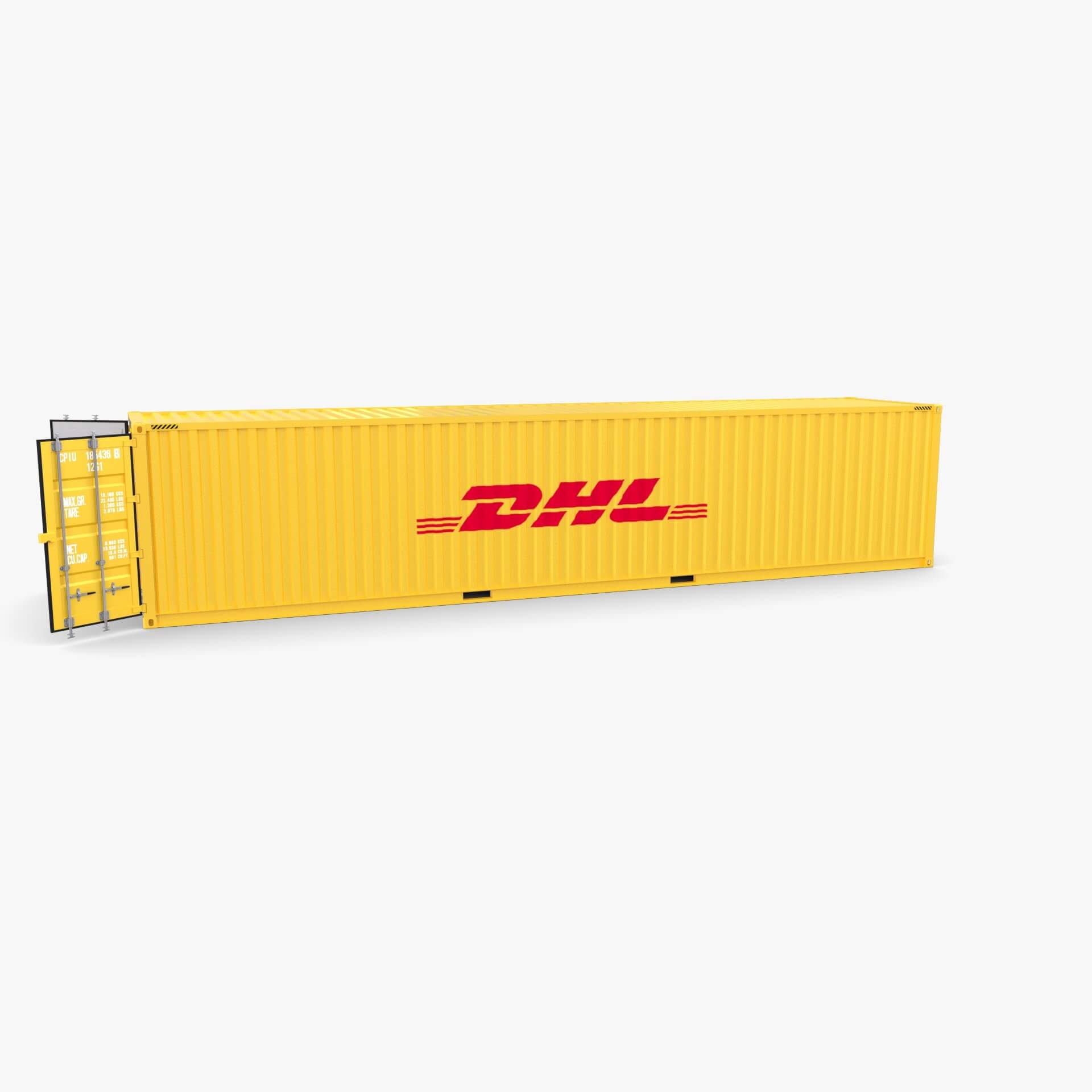 40ft Shipping Container DHL - 3D Model by dragosburian