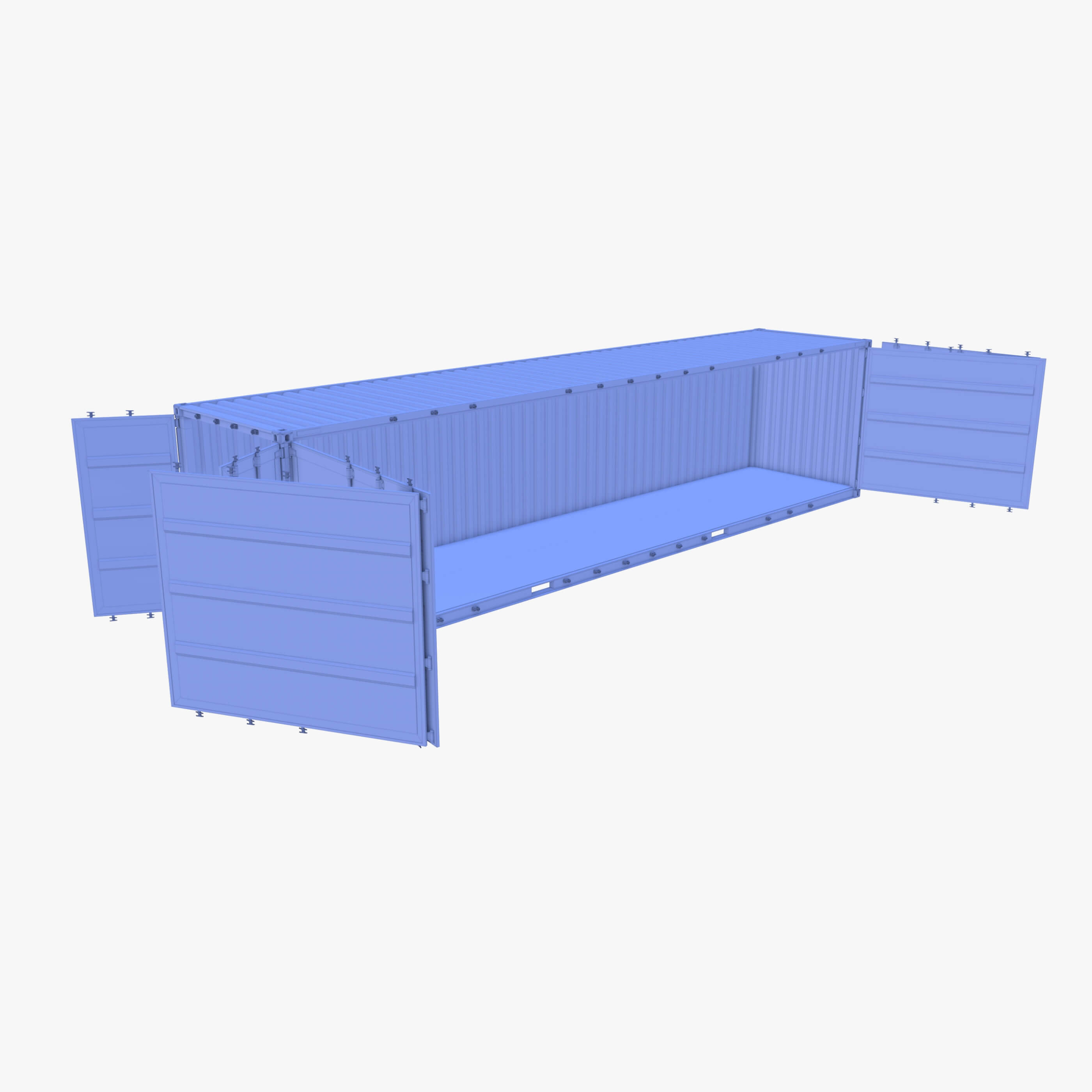 40ft Shipping Container Side Open High Cube - 3D Model by dragosburian