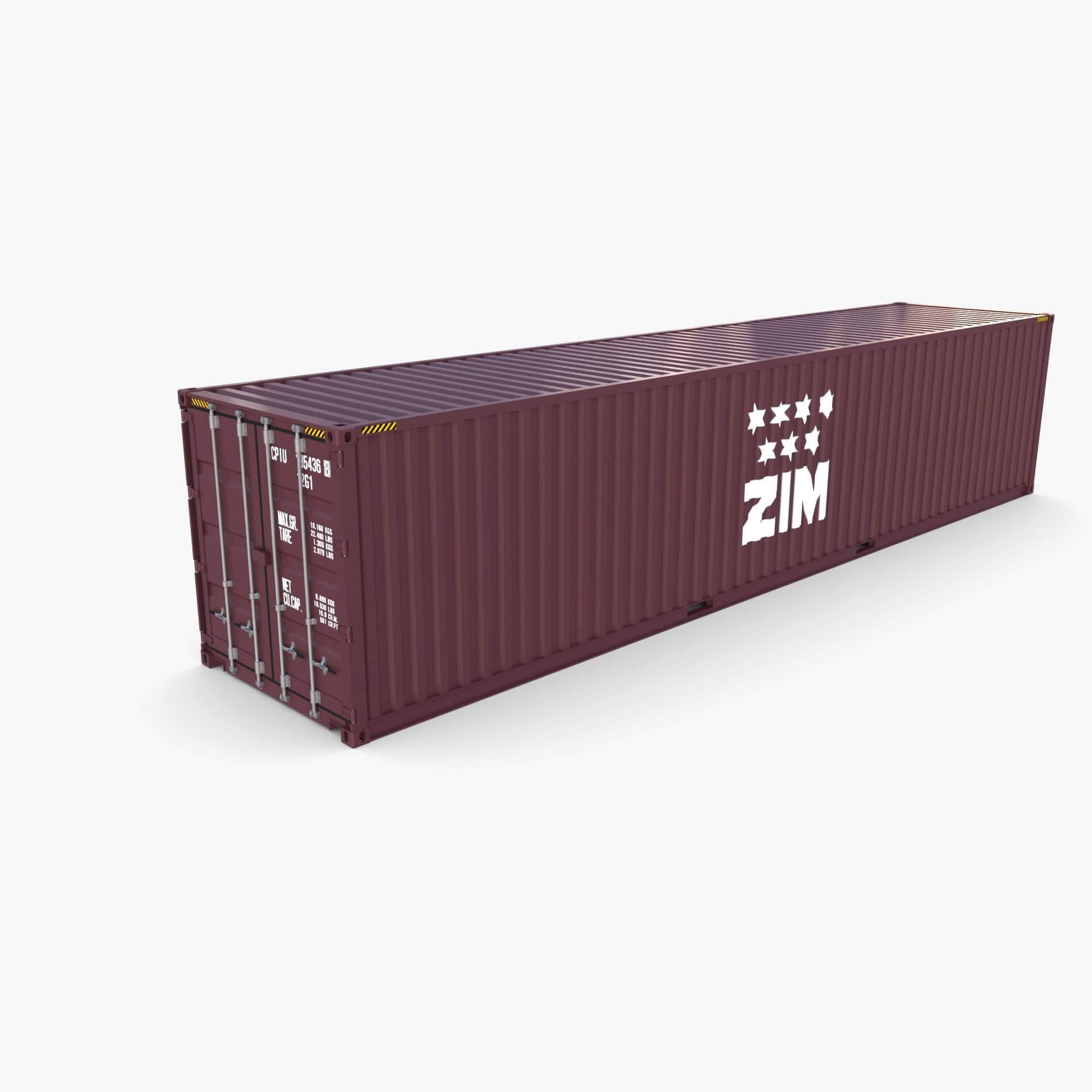40ft Shipping Container ZIM - 3D Model by dragosburian