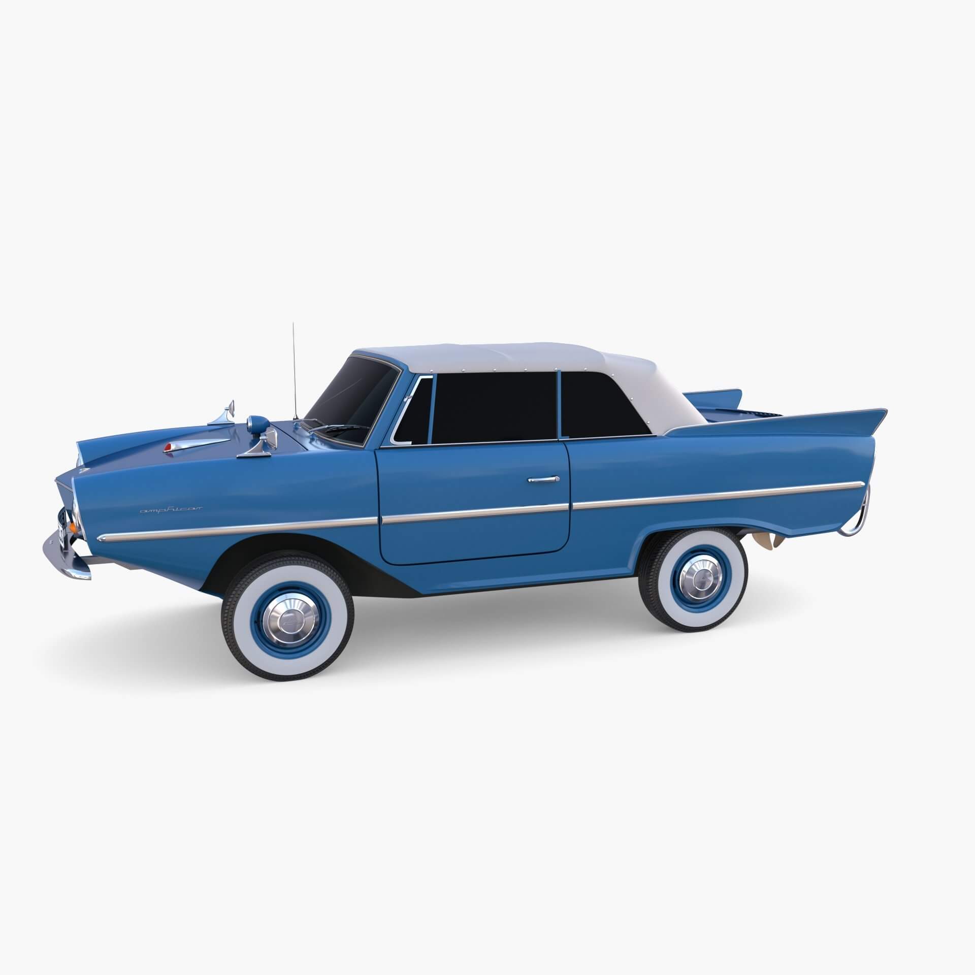 Amphicar 770 Blue Top Up - 3D Model by dragosburian