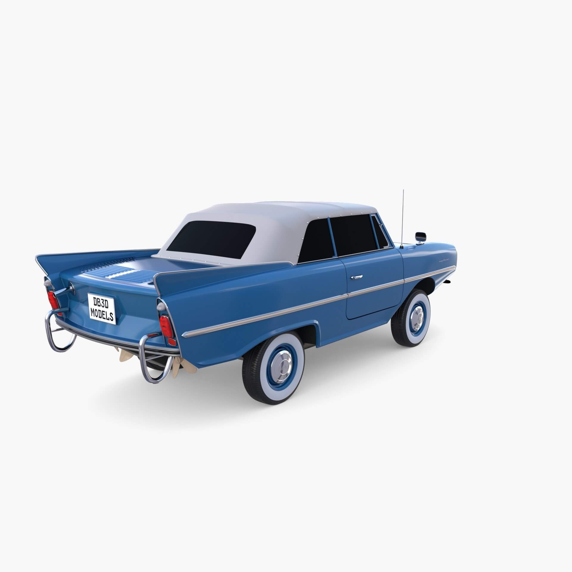 Amphicar 770 Blue Top Up - 3D Model by dragosburian